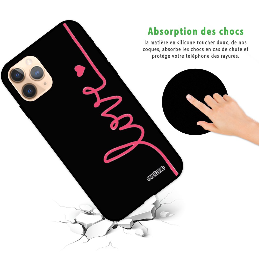 -5€ sur Coque pour iPhone 11 Pro Silicone Liquide Douce noir Love ...